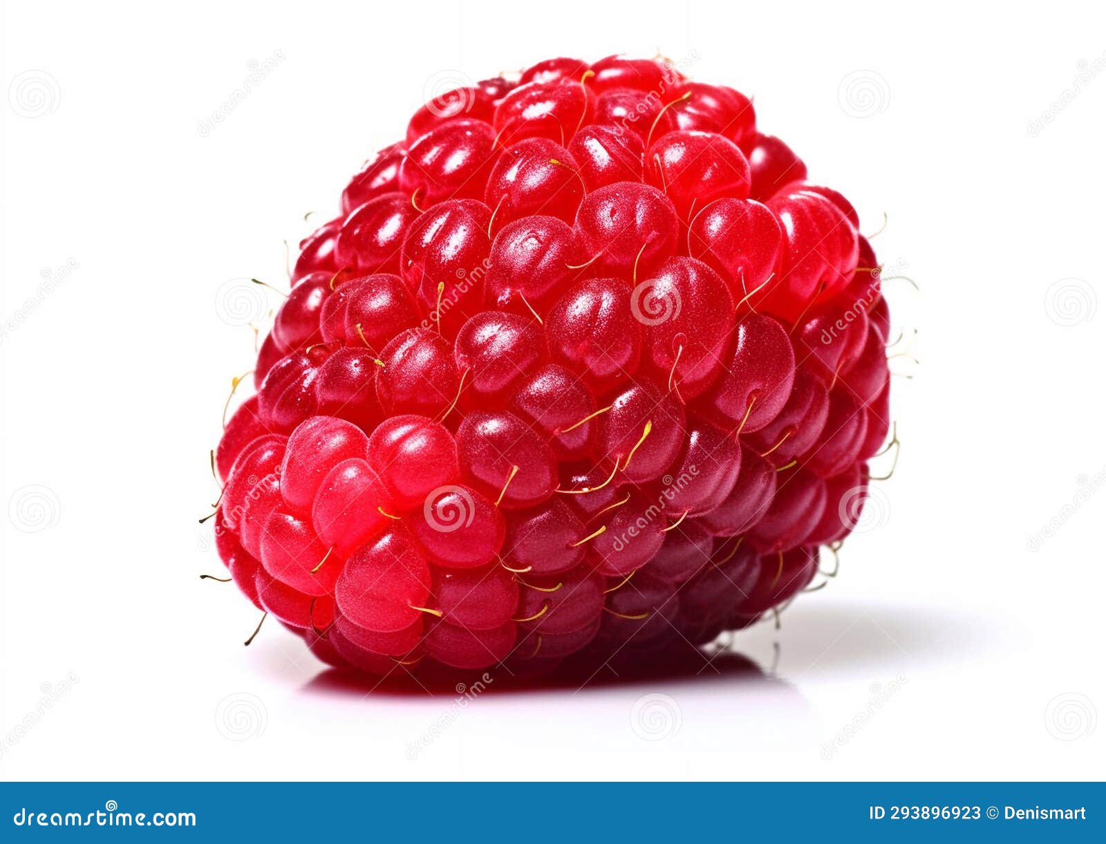 Single Fresh Red Raspberry on White Background.Macro.AI Generative ...