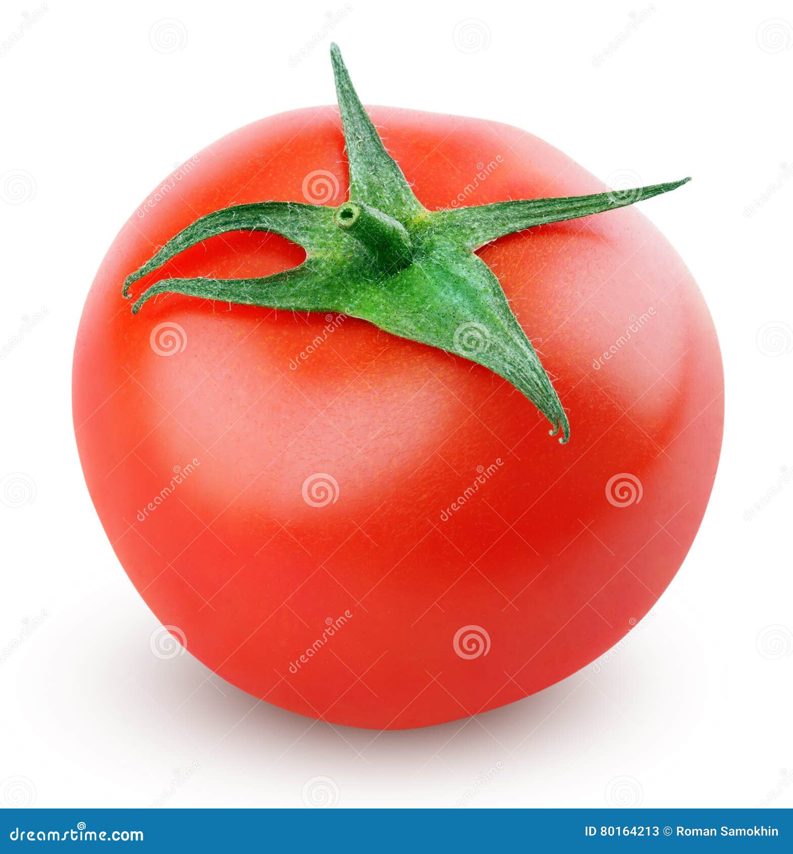 Single Fresh Red Tomato on White Stock Image - Image of closeup, market ...