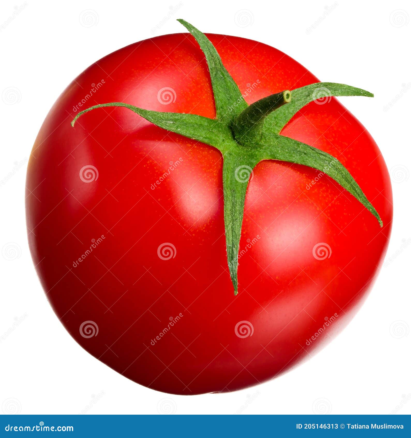 Single Fresh Tomato Isolated on White Background Stock Image - Image of ...