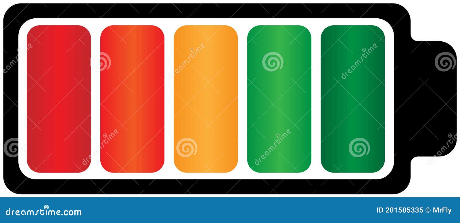 Single Full Charge Colourful Battery Cell, Vector Illustration Stock ...