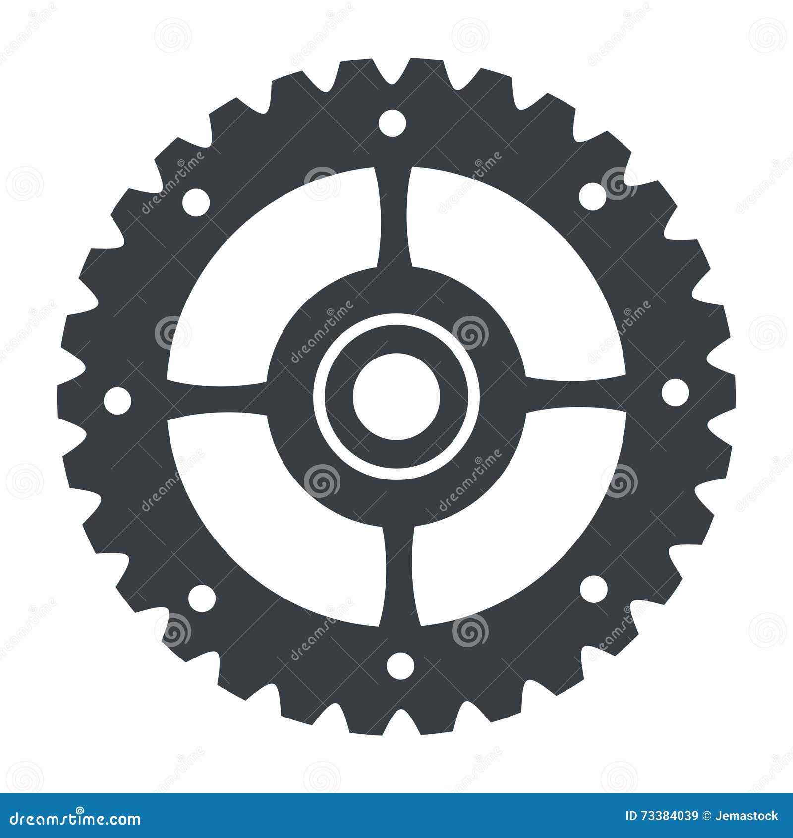 Single gear icon stock illustration. Illustration of sign - 73384039