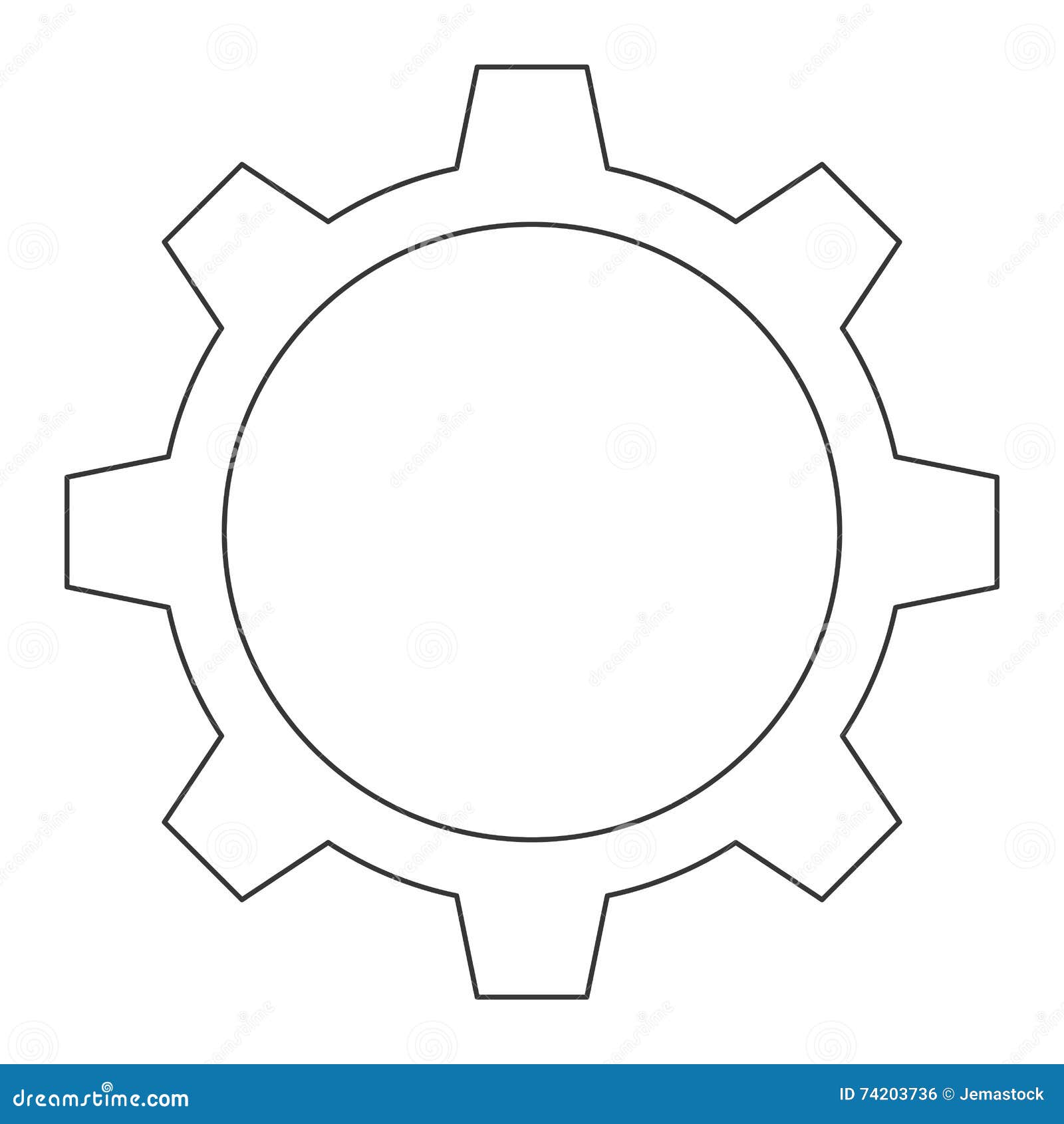 Single gear icon stock illustration. Illustration of mechanical - 74203736