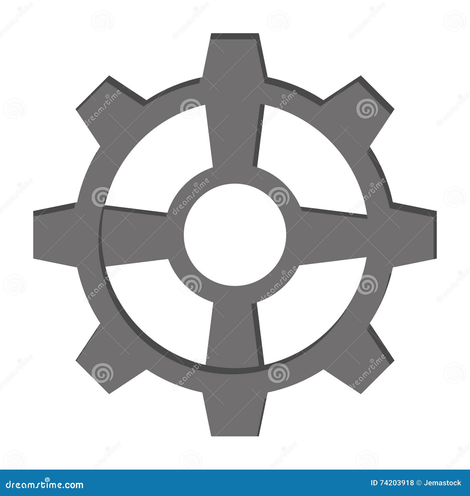 Single gear icon stock illustration. Illustration of engineering - 74203918