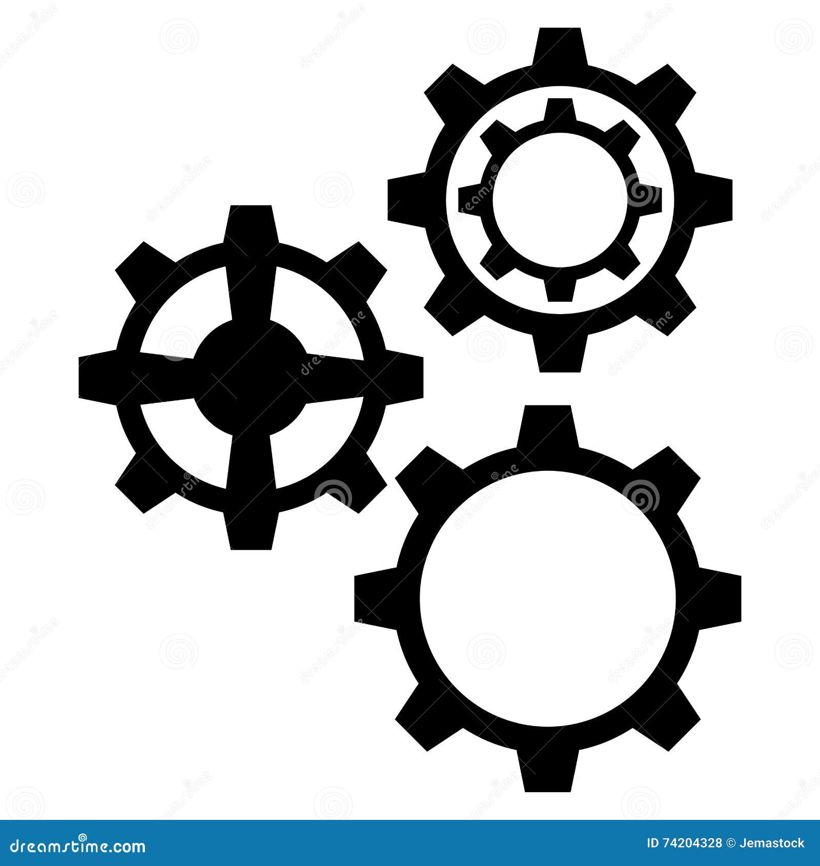 Single gear icon stock illustration. Illustration of element - 74204328