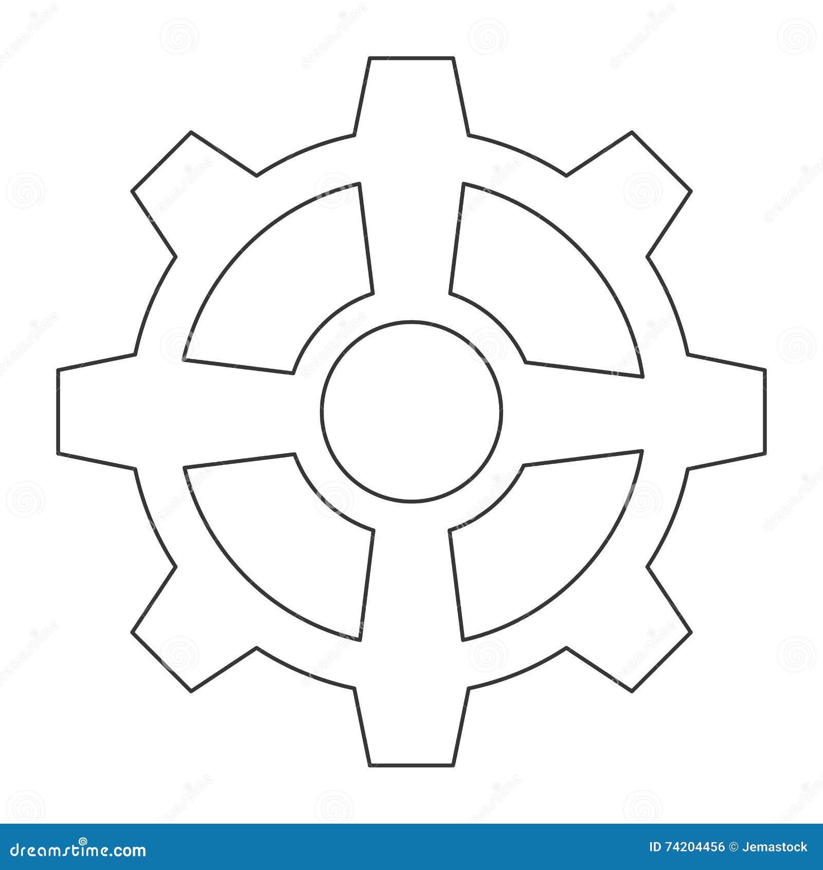 Single gear icon stock illustration. Illustration of collection - 74204456