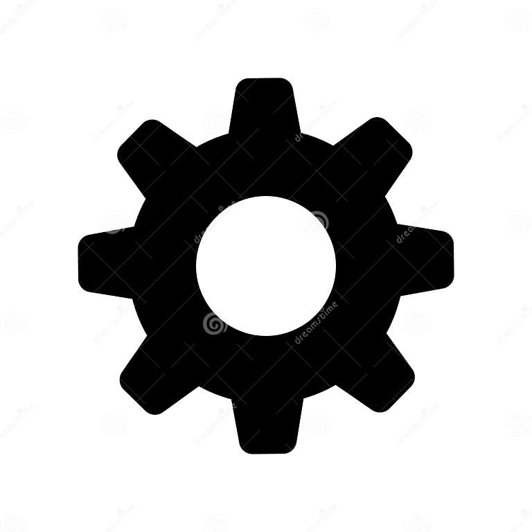 Single Gear Icon in Flat Style. Vector. Stock Vector - Illustration of ...