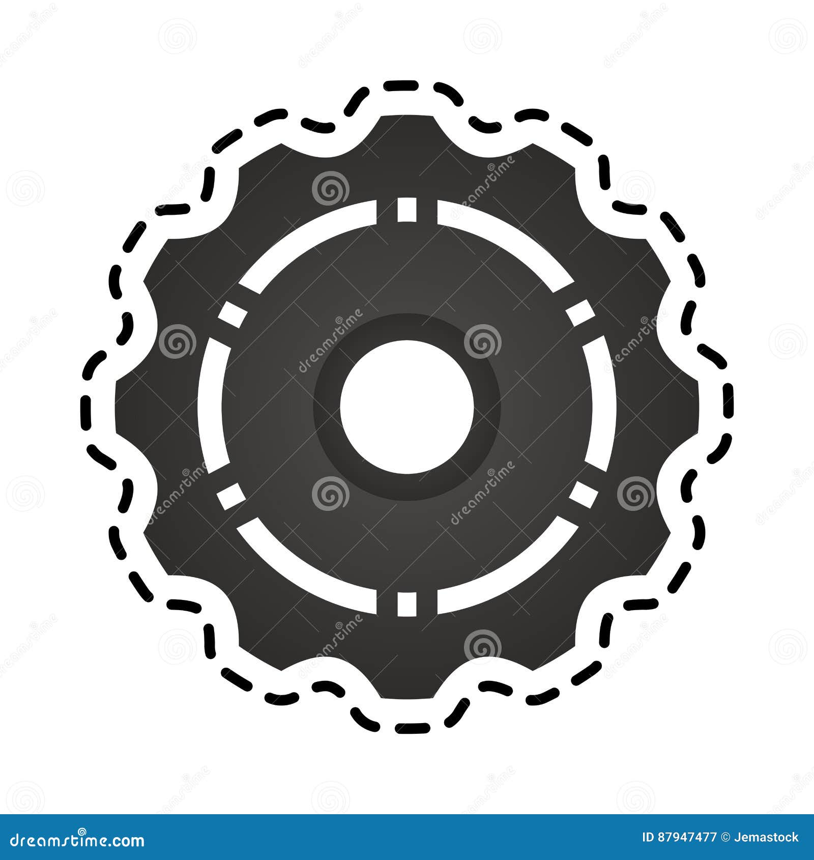 Single gear icon image stock illustration. Illustration of machinery ...