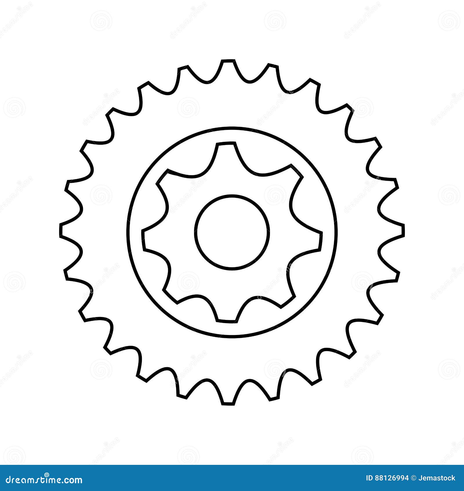 Single gear icon image stock illustration. Illustration of spin - 88126994