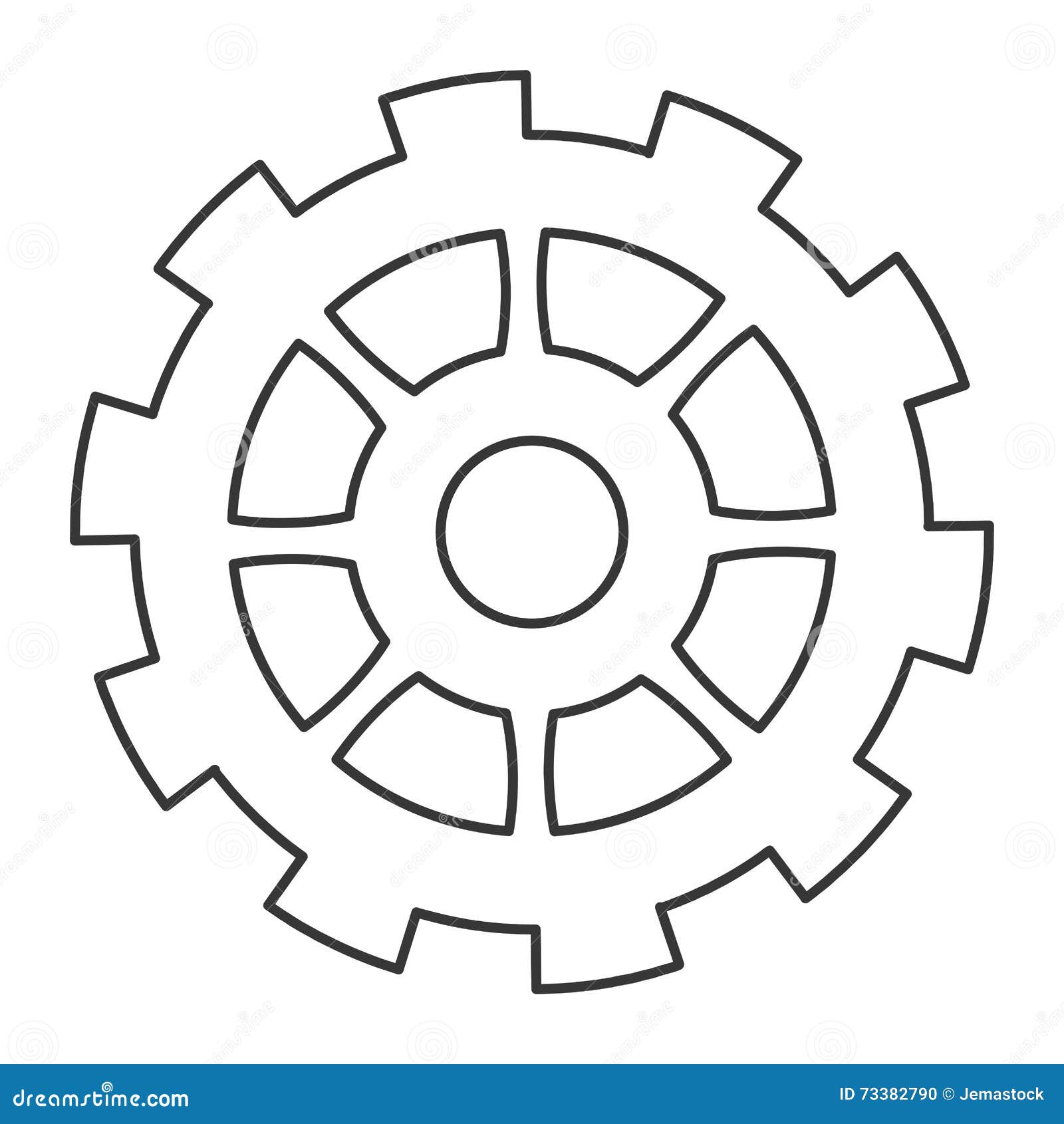 Single gear icon stock illustration. Illustration of concept - 73382790