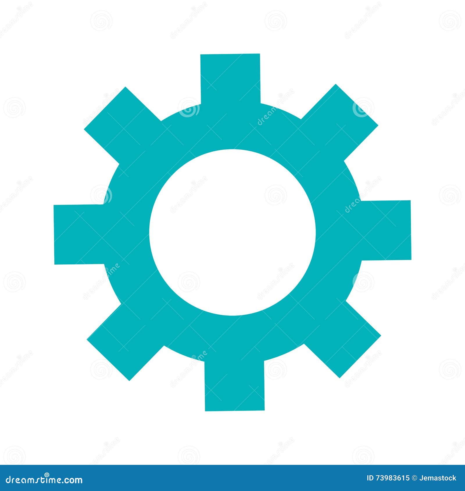 Single gear icon stock illustration. Illustration of engineering - 73983615