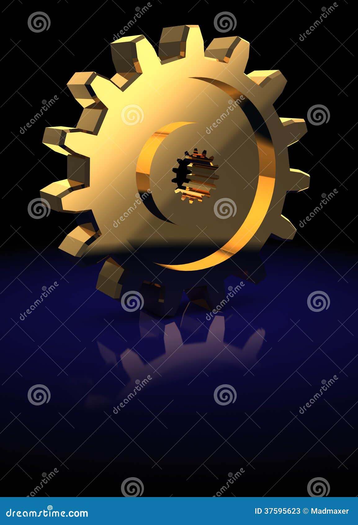 Single gear wheel stock illustration. Illustration of night - 37595623