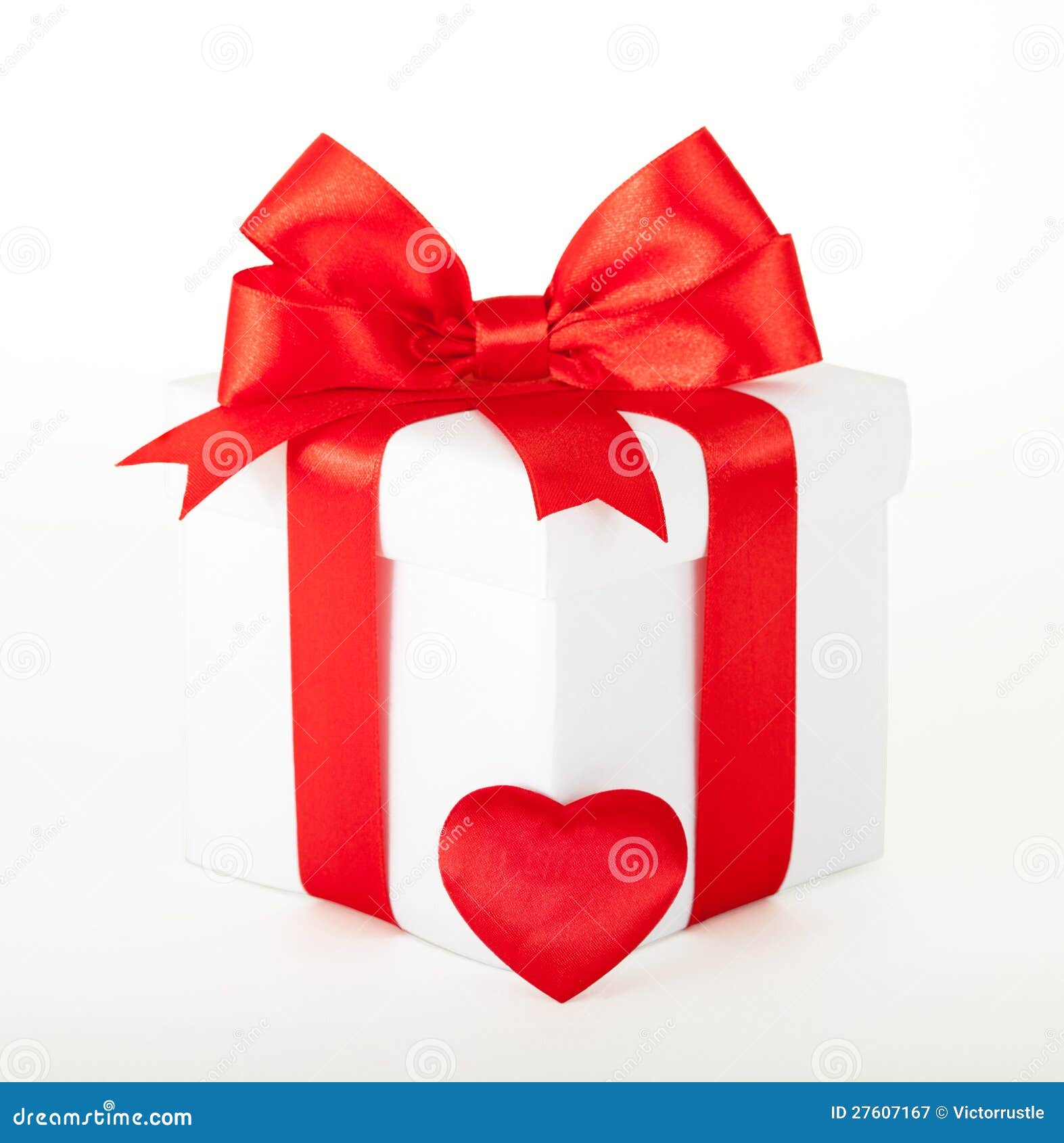 Single Gift Box with Red Ribbon Stock Image - Image of colorful ...