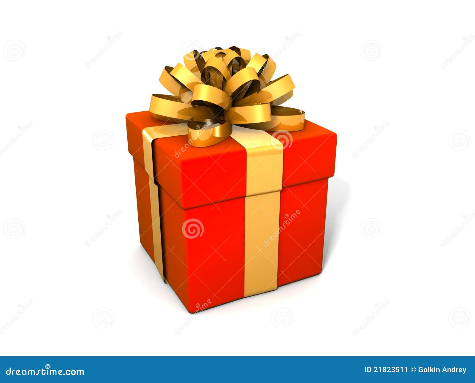 Single Gift Box with Ribbon Stock Illustration - Illustration of ...