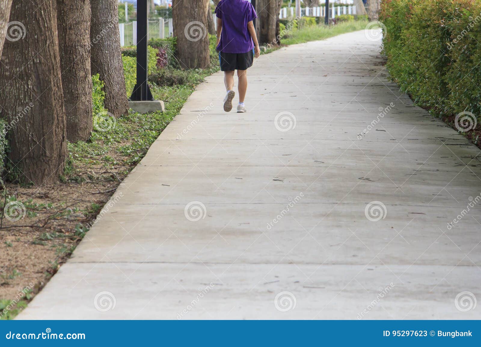 Single Girl Walking in Park Stock Image - Image of back, street: 95297623