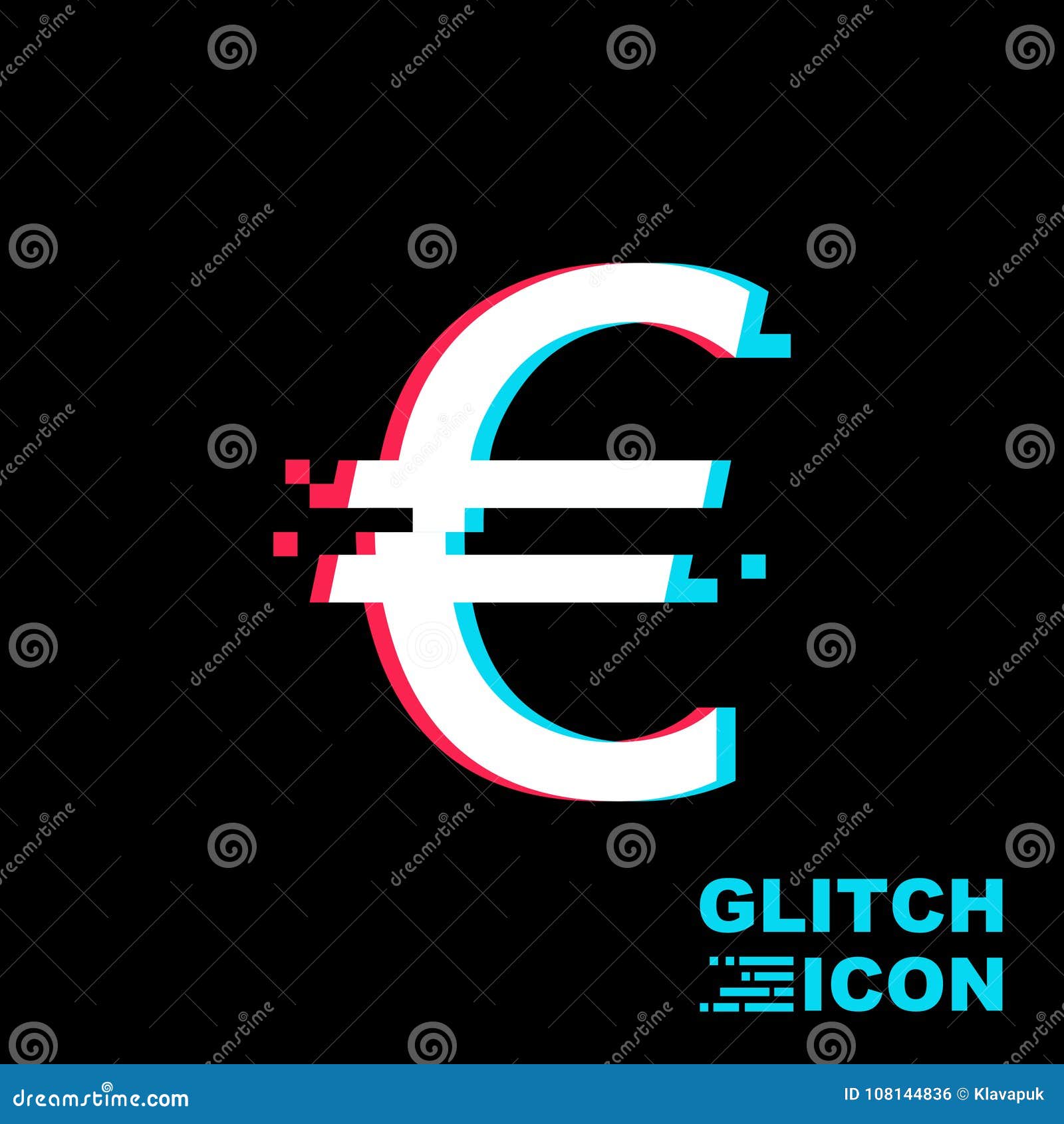 Glitch Man Icon On Black Background. Stock Photo | CartoonDealer.com ...