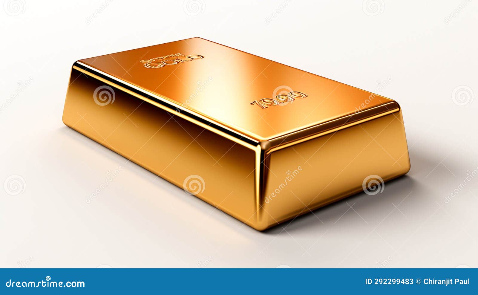 A Single Gold Bar on White Background Stock Illustration - Illustration ...