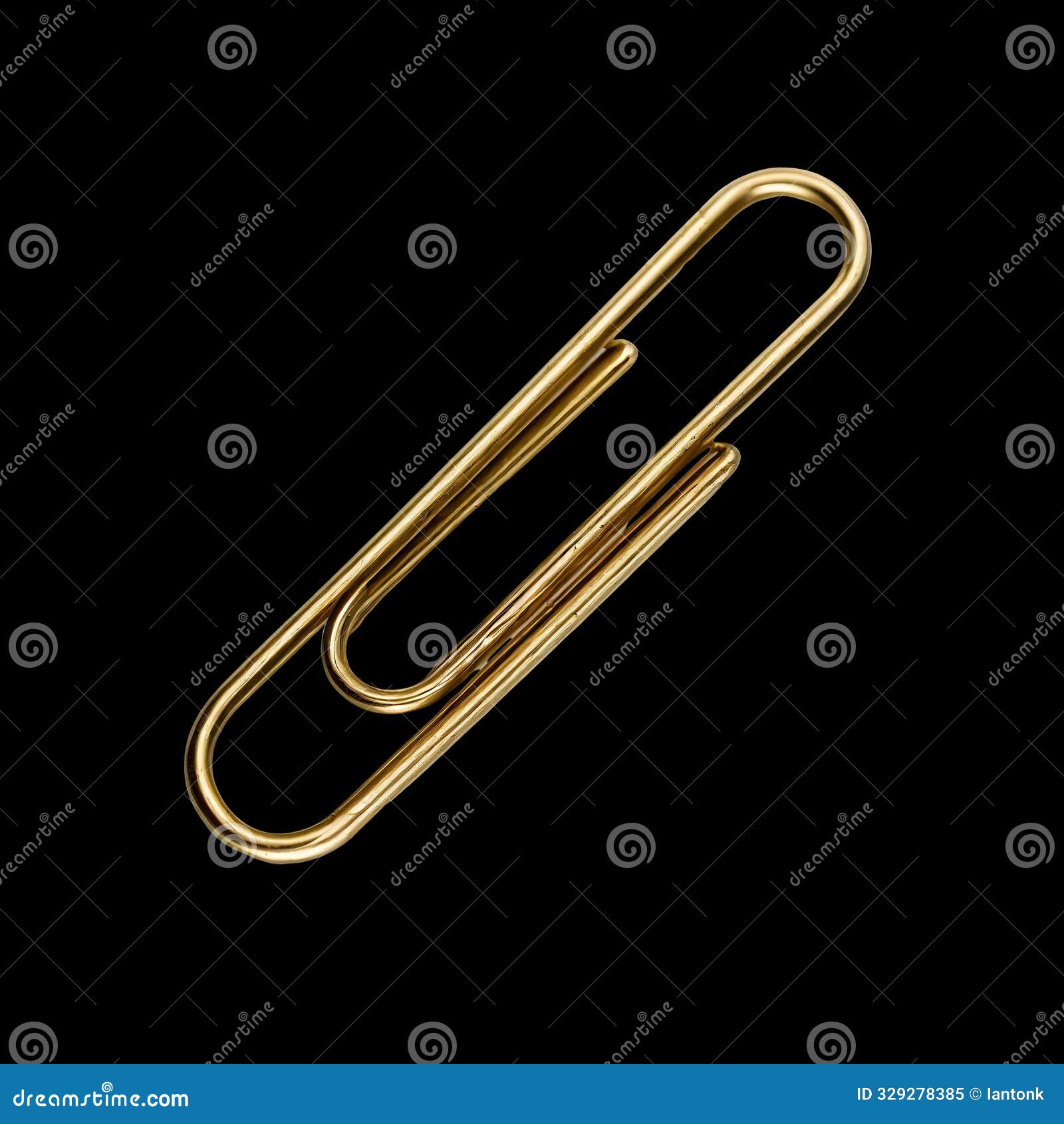 Brass Paperclip on a White Background Stock Image - Illustration of ...