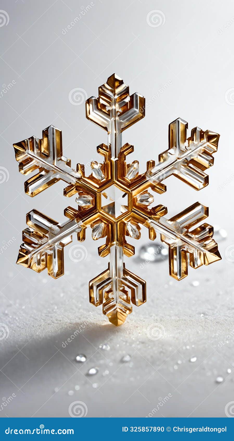 A Single Gold Snowflake is Highlighted Against a Pure Ai Generated ...
