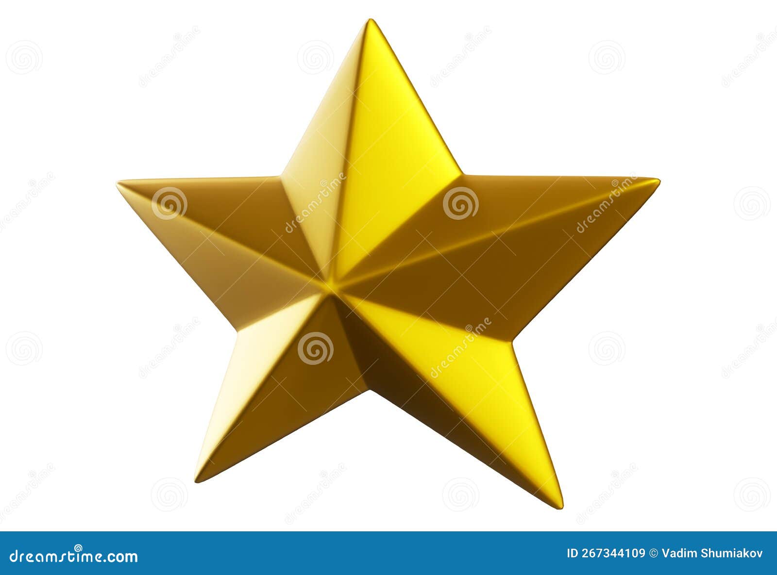 Single Gold Star. 3D Render Stock Illustration - Illustration of ...