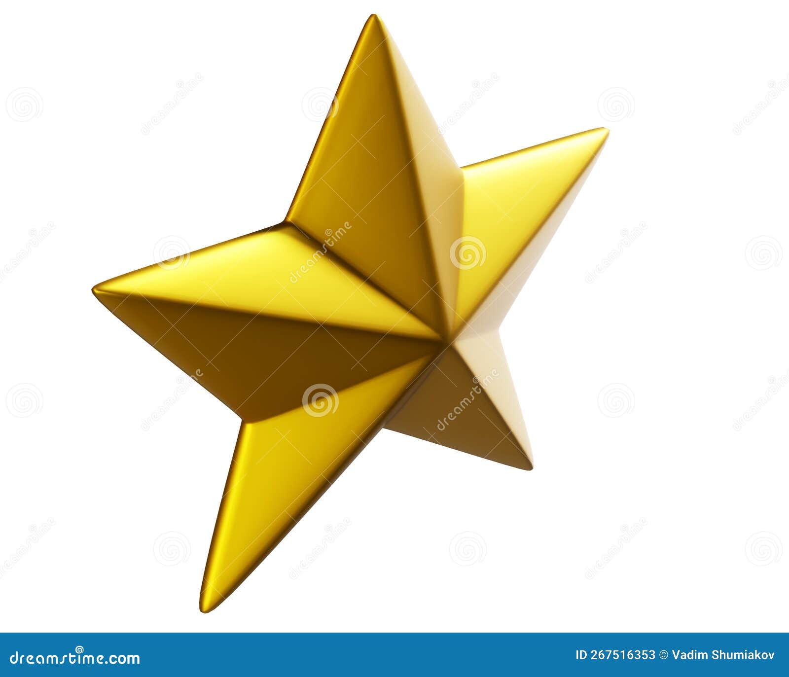 Single Gold Star. 3D Render Stock Illustration - Illustration of ...