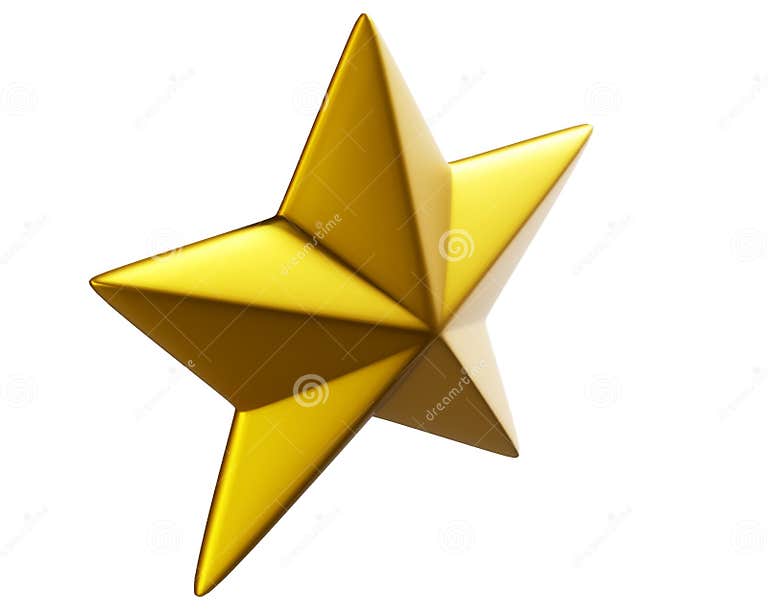 Single Gold Star. 3D Render Stock Illustration - Illustration of ...