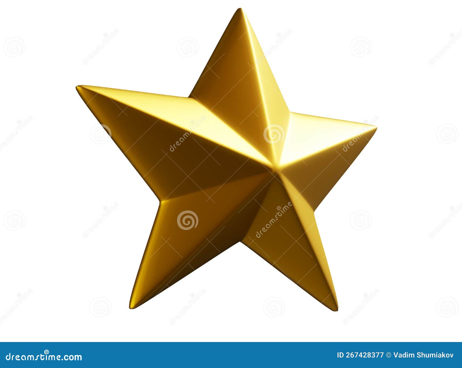 Single Gold Star. 3D Render Stock Illustration - Illustration of ...
