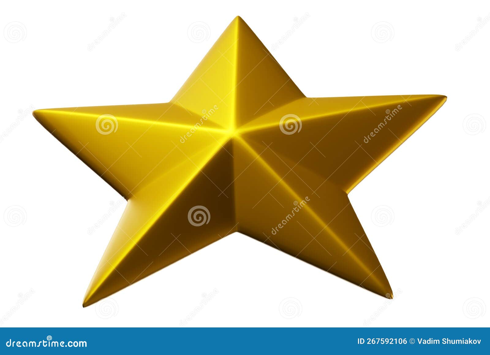 Single Gold Star. 3D Render Stock Illustration - Illustration of star ...