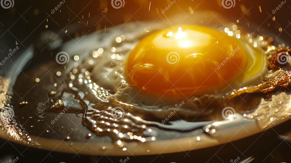 Single Golden Egg Yolk with Dramatic Lighting Stock Image - Image of ...