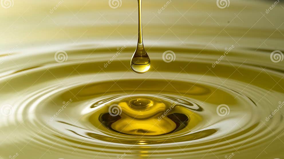 Golden Oil Drop Ripples Abstract Liquid Background Stock Illustration ...