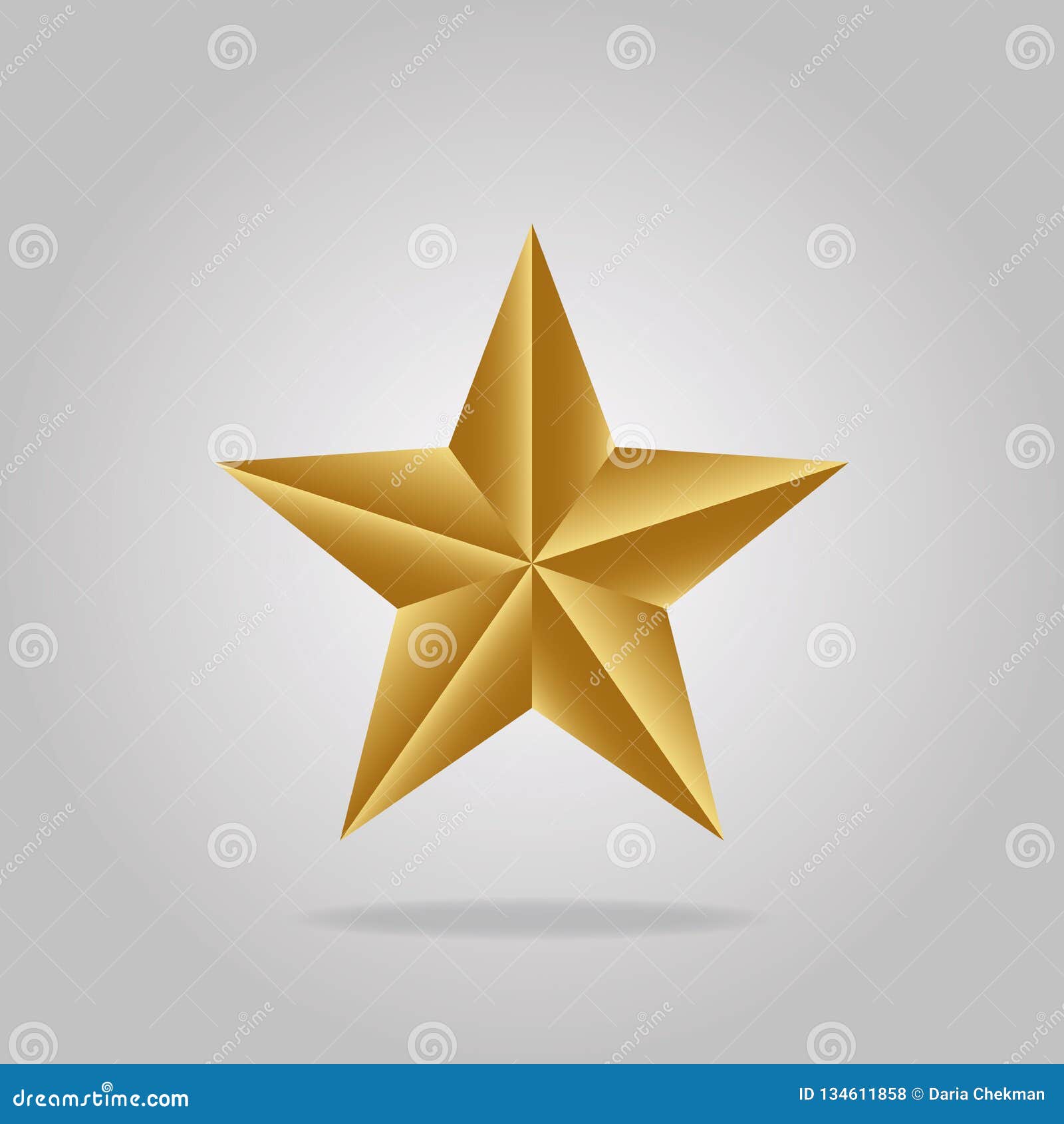 Single Golden Star Shine on White Background. Stock Vector ...