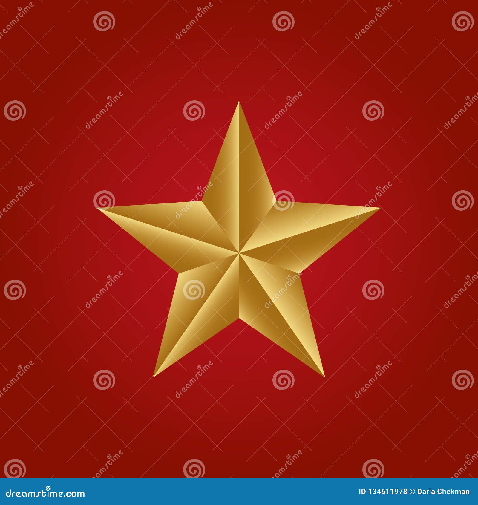 Single Golden Star Shine on White Background. Stock Vector ...