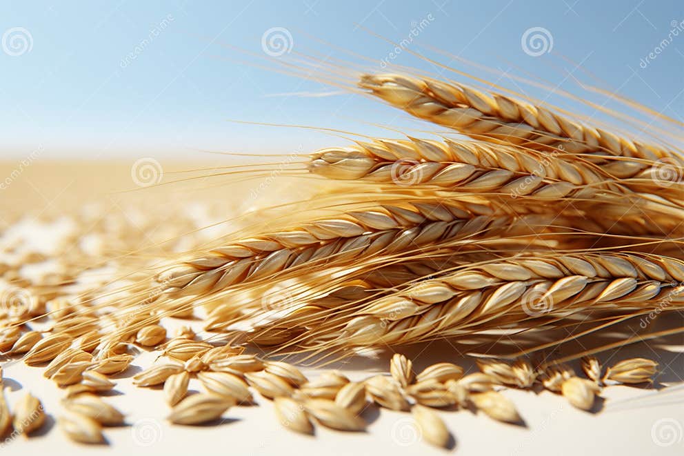 Single Grain Set Against a Clean and Pristine White Backdrop Stock ...