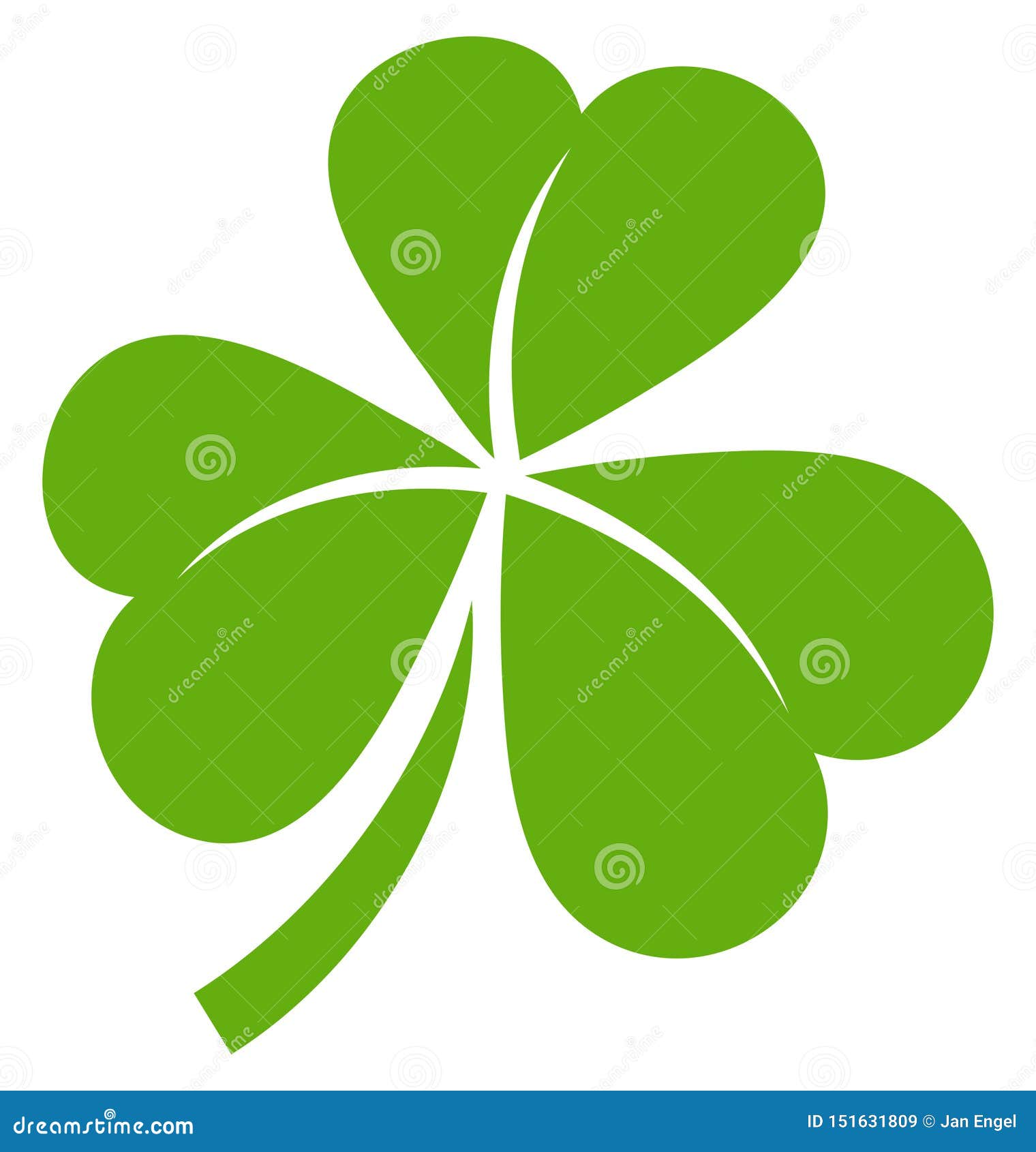 Single Graphic Shamrock Three Leaves Green Stock Vector - Illustration ...