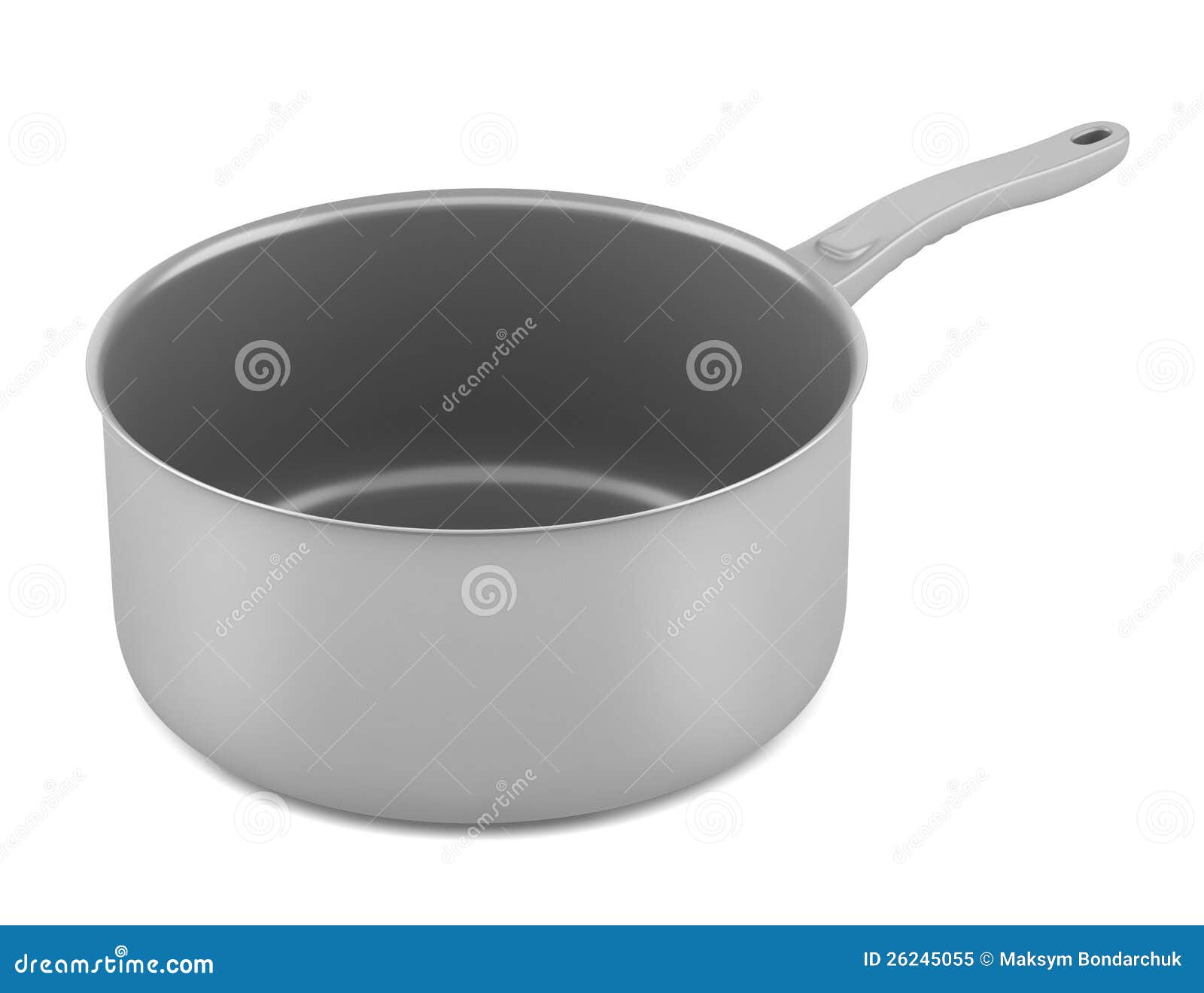 Single Gray Cooking Pot Isolated On White Stock Illustration ...