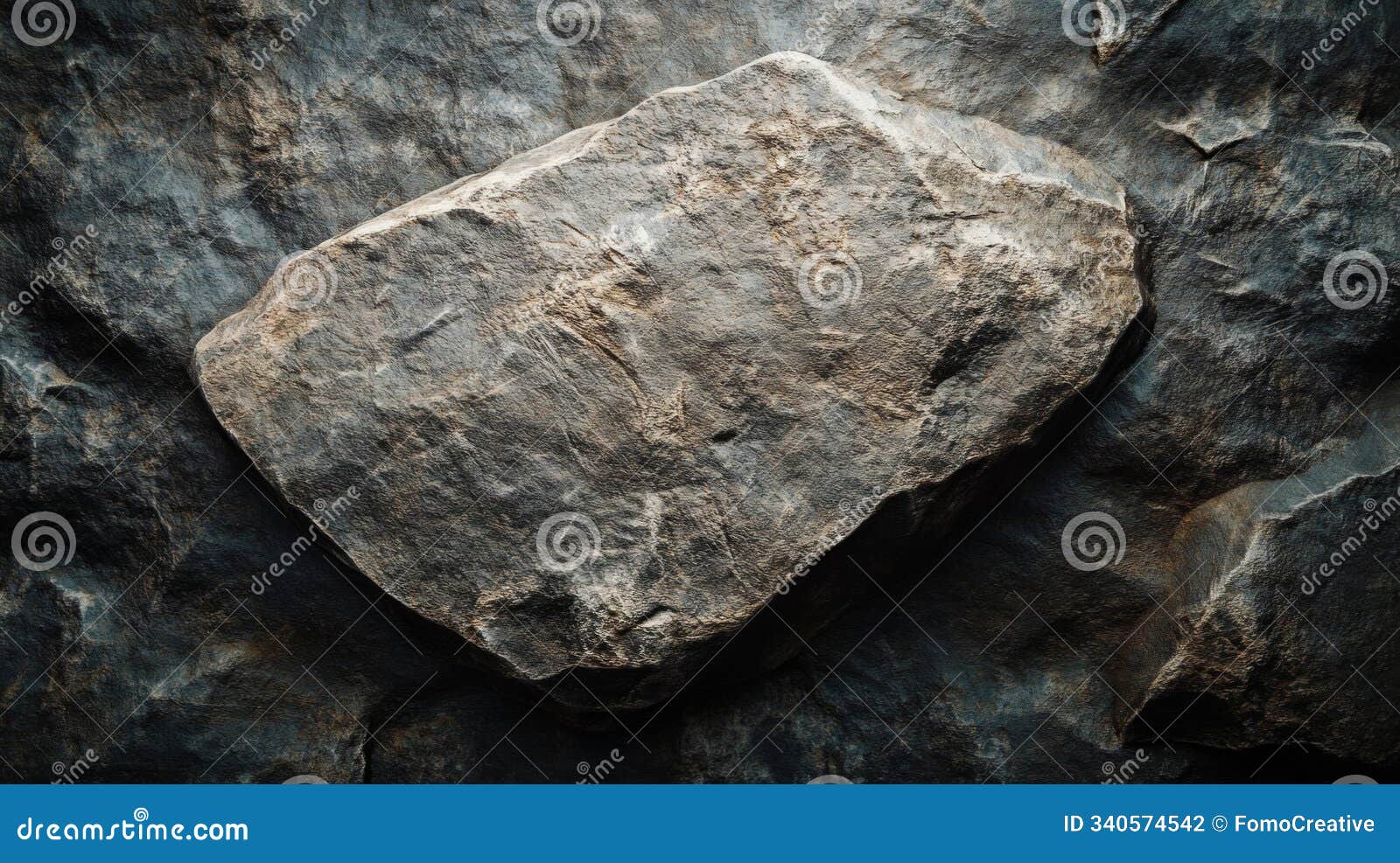 A Single Gray Rock Embedded in a Rough Stone Wall Stock Illustration ...