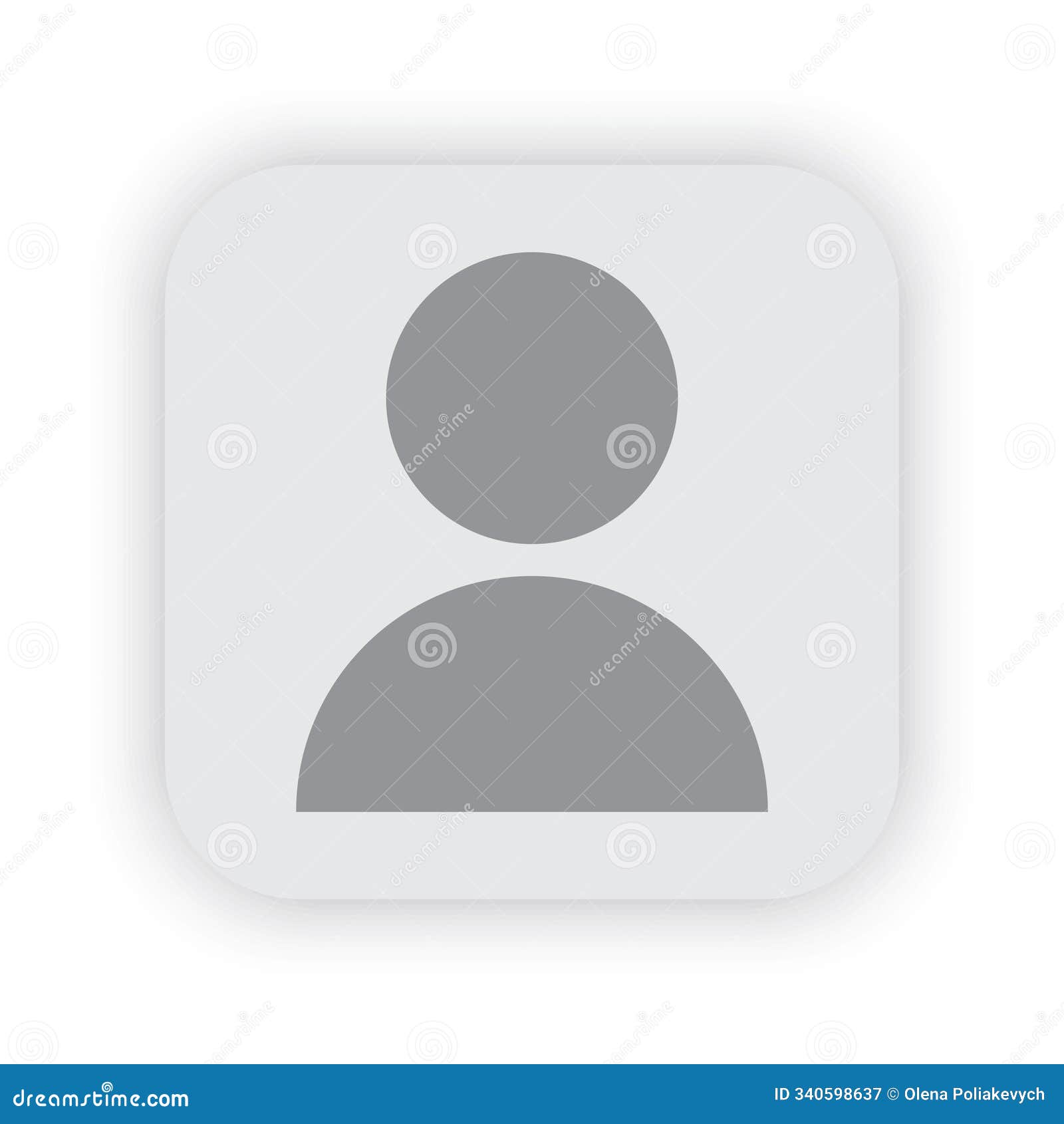 Single Gray Square with a Simple Human Silhouette Inside. Light Gray ...