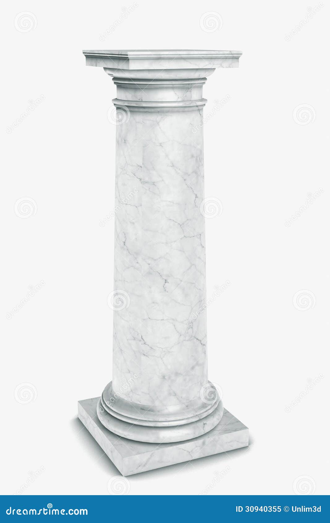 Single Greek Column Isolated on White Stock Image - Image of order ...