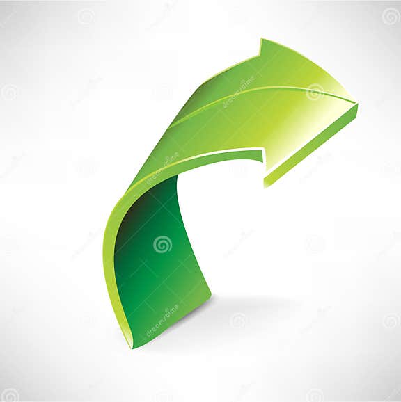 Single green arrow stock vector. Illustration of shape - 22505321