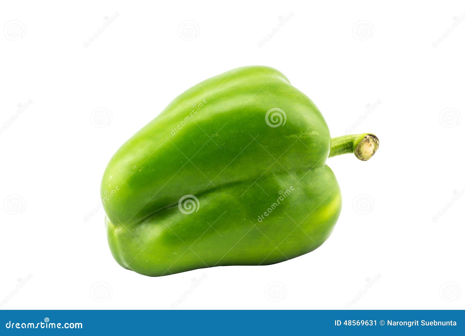 Single Green Bell Pepper on White Background with Isolated Stock Image ...