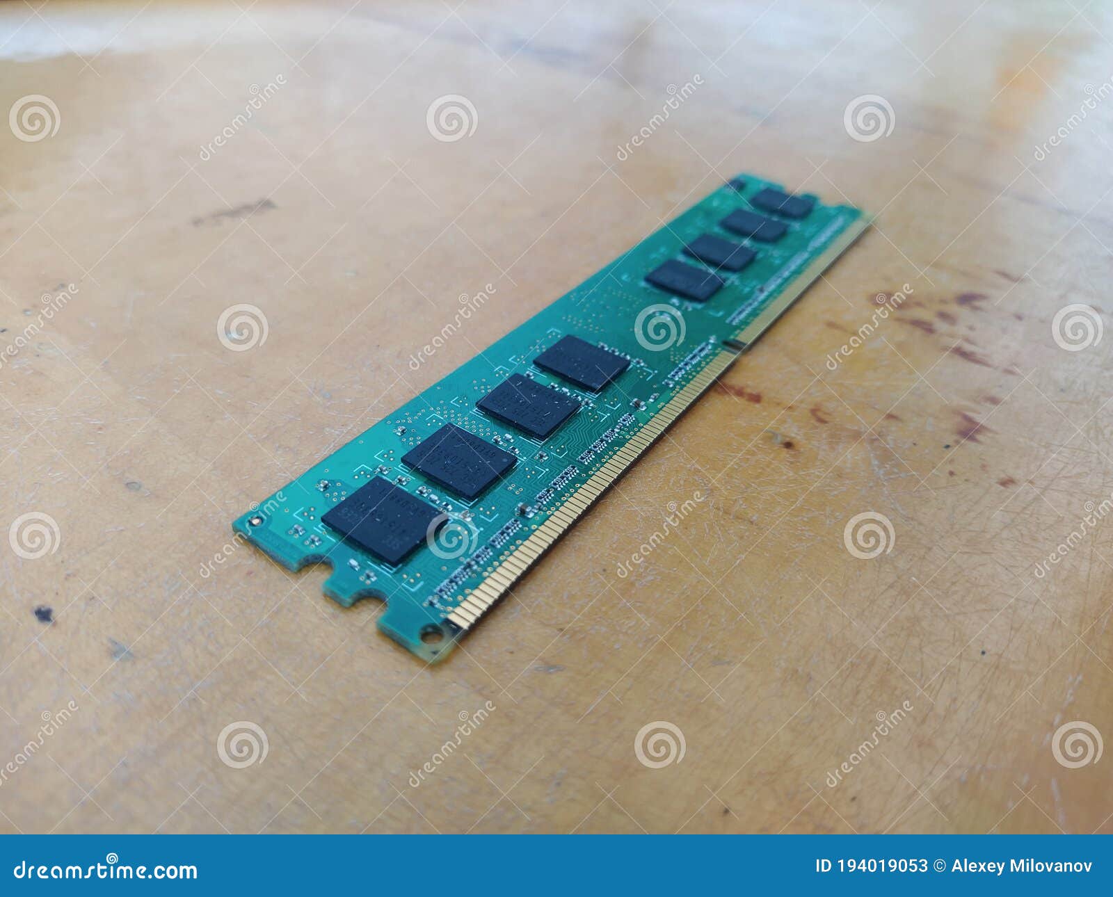RAM board on wooden table editorial stock photo. Image of power - 194019053