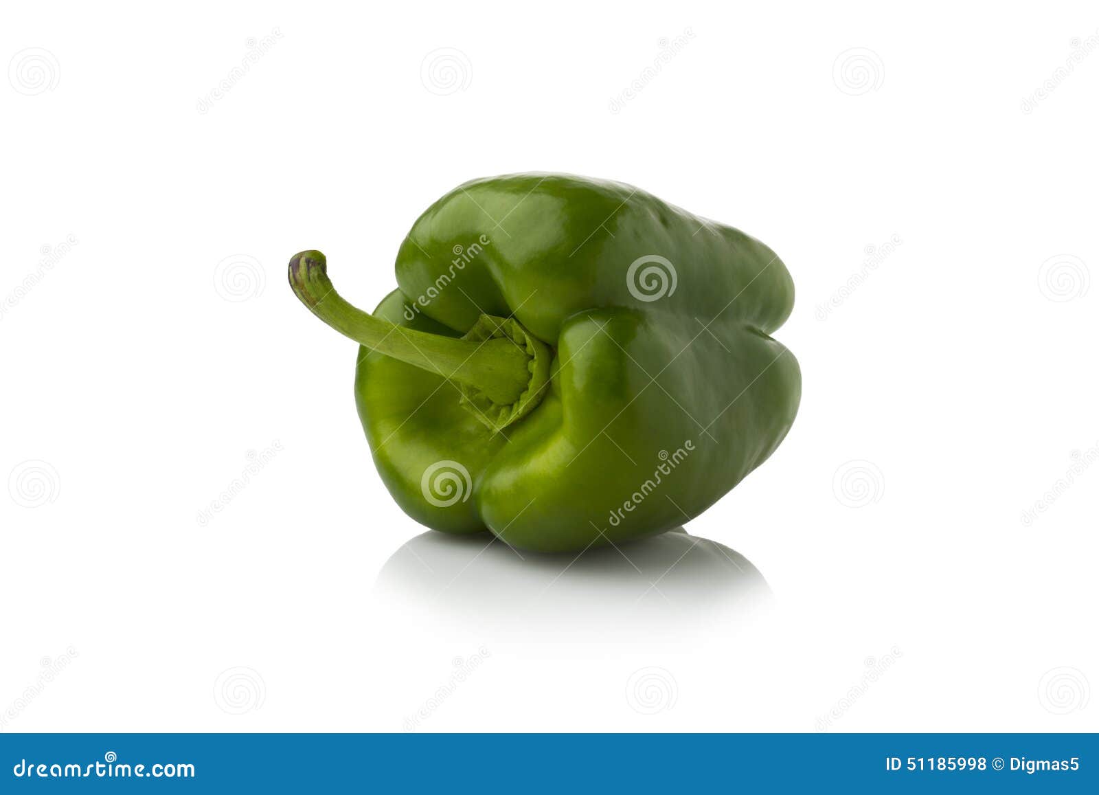 Single Green Pepper on White Background Stock Photo - Image of macro ...
