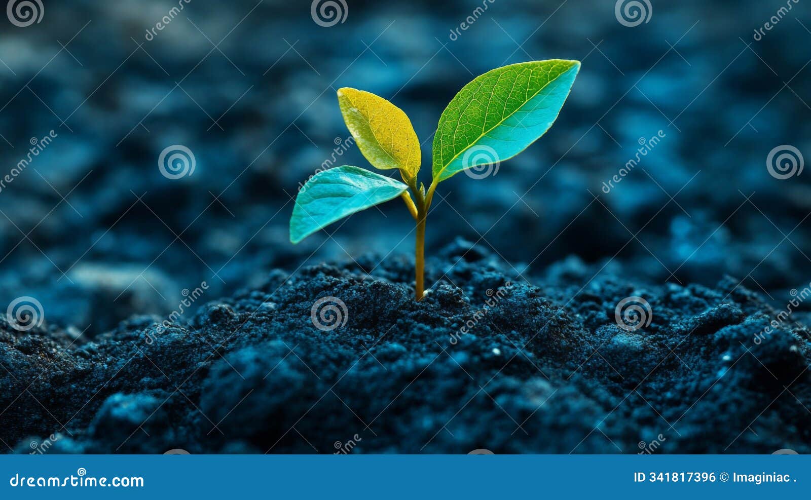 A Single Green Sprout Emerging from Dark Soil Stock Illustration ...