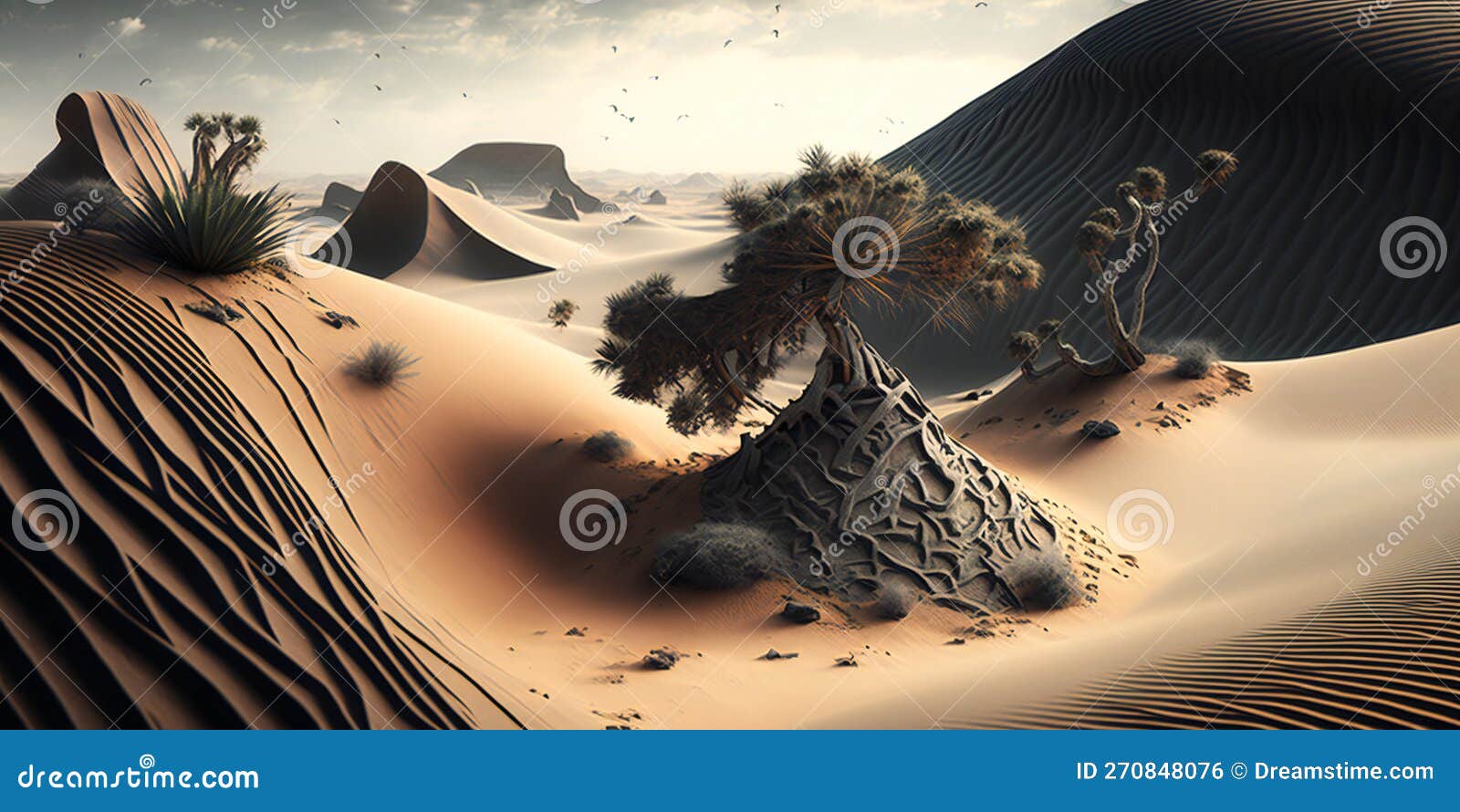 Single Green Tree in the Desert, Ecology Concept. Strength of Life ...