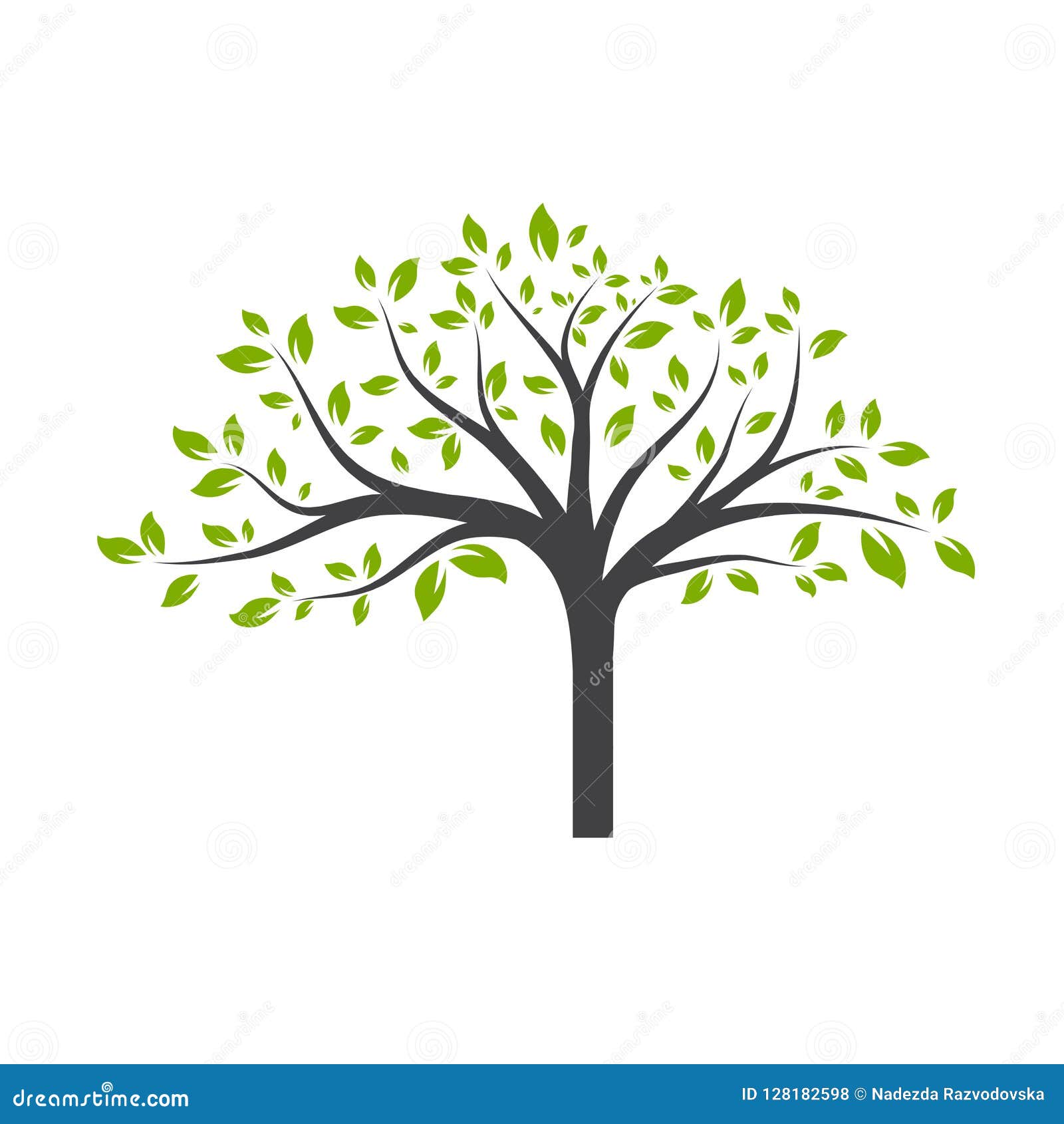 Single Green Tree stock vector. Illustration of nature - 128182598