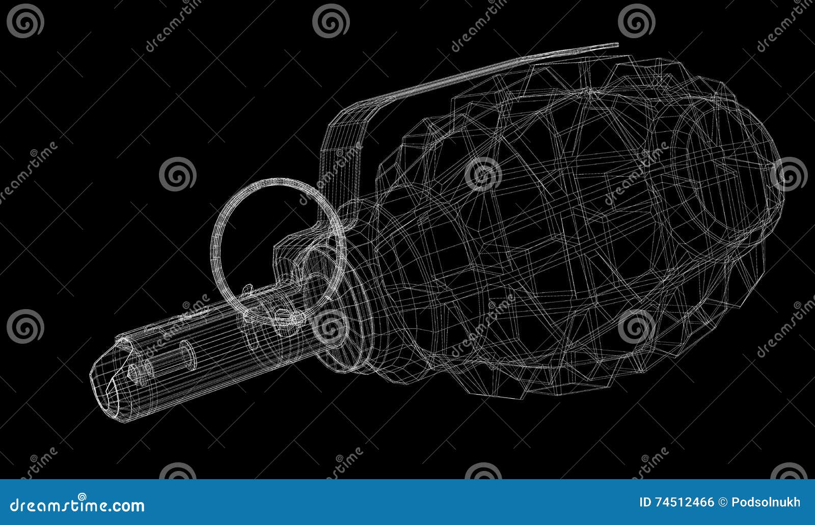 Single Grenade with Copy Space Stock Illustration - Illustration of ...