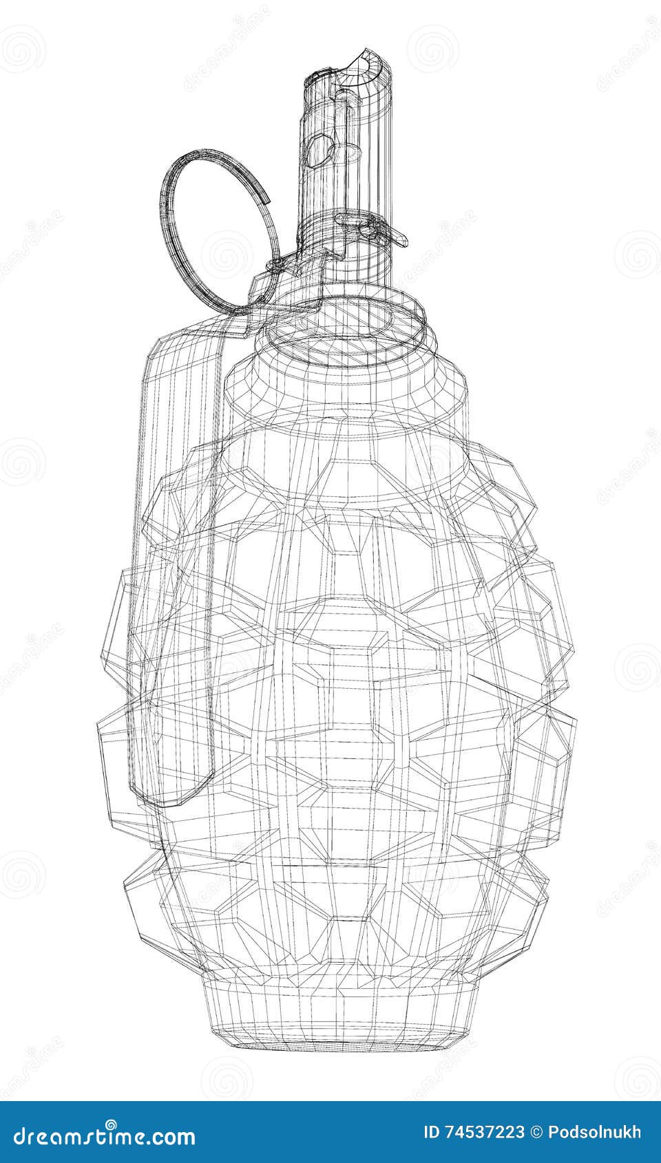 Single Grenade with Copy Space Stock Illustration - Illustration of ...