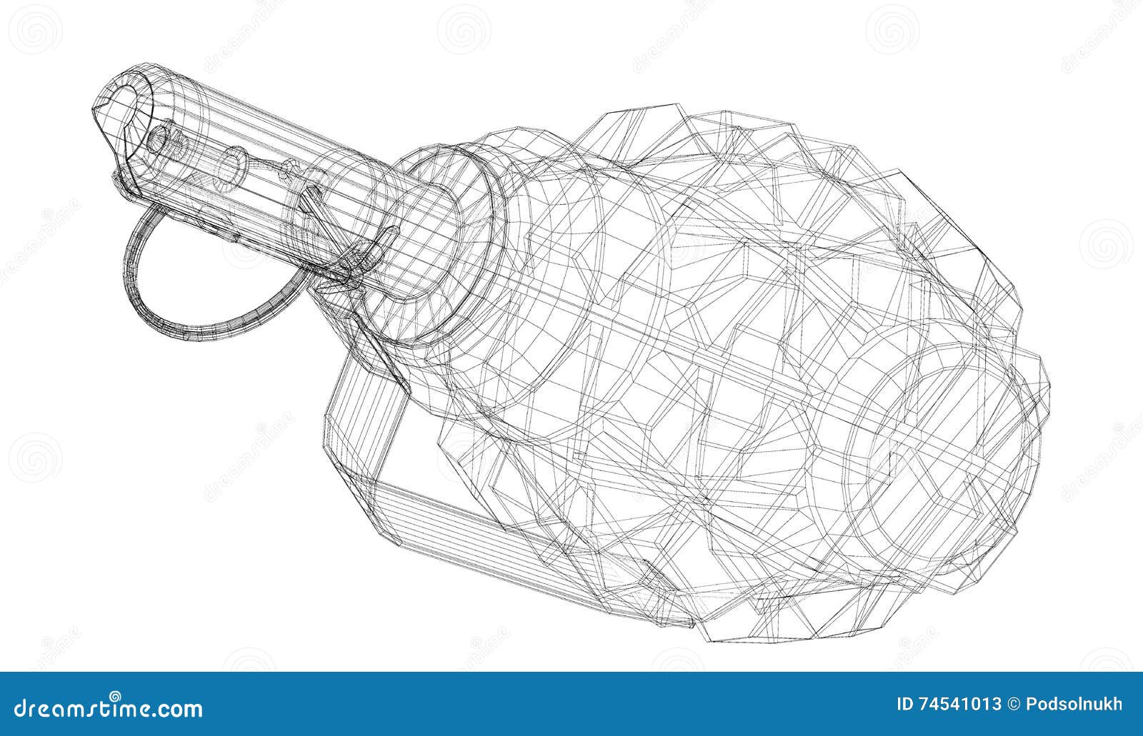 Single Grenade with Copy Space Stock Illustration - Illustration of ...