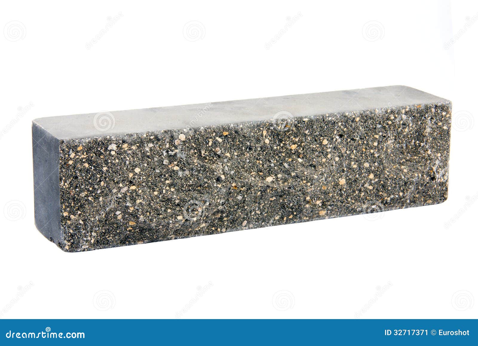 Single Grey Brick Isolated on White Background Stock Image - Image of ...