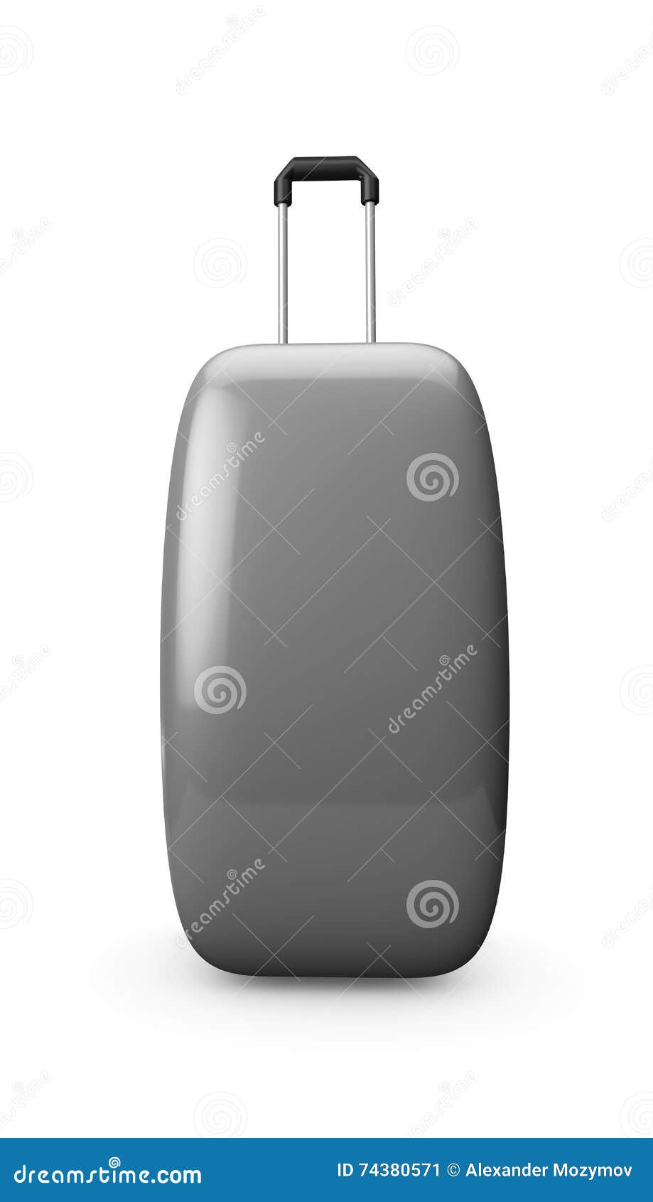 Single Grey Suitcase Isolated on White Background Stock Illustration ...
