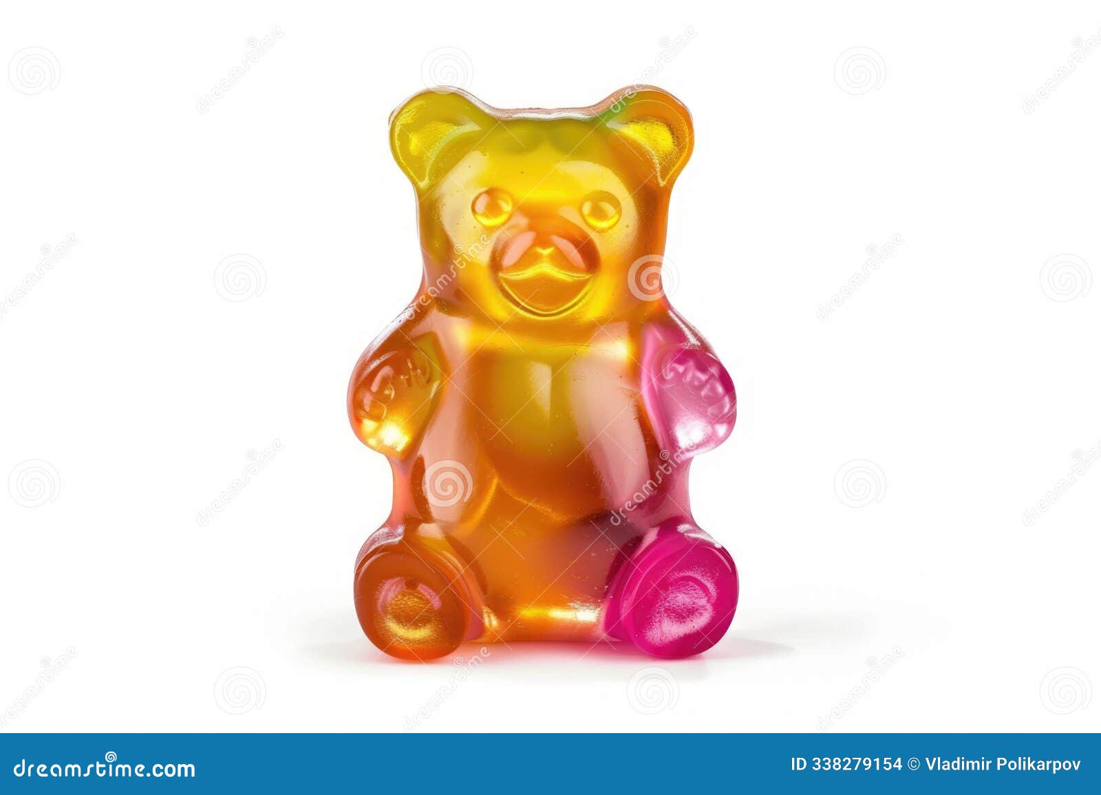 A Single Gummy Bear Sitting on a White Surface Stock Illustration ...